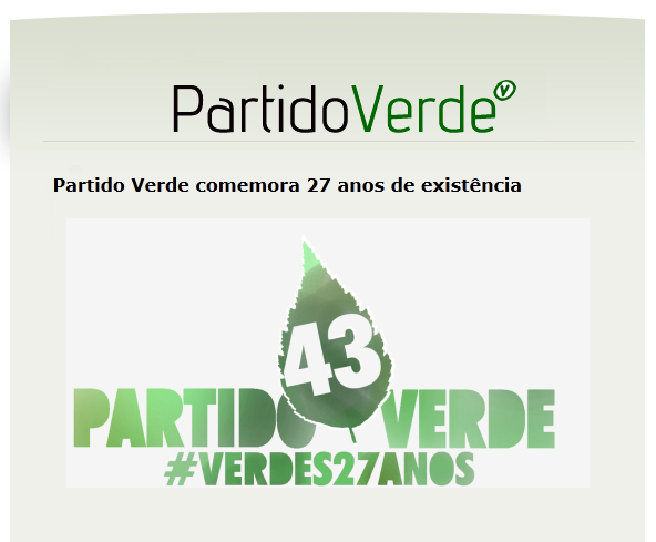 Partido Verde comemora 27 anos de existência – Partido Verde do Estado ...